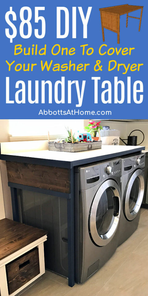 I LOVE this Easy DIY Laundry Table Top (Slides Over A Washer Dryer ...