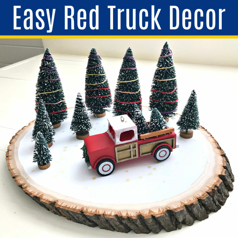 I LOVE This Easy Red Truck DIY Christmas Craft Project - Abbotts At Home