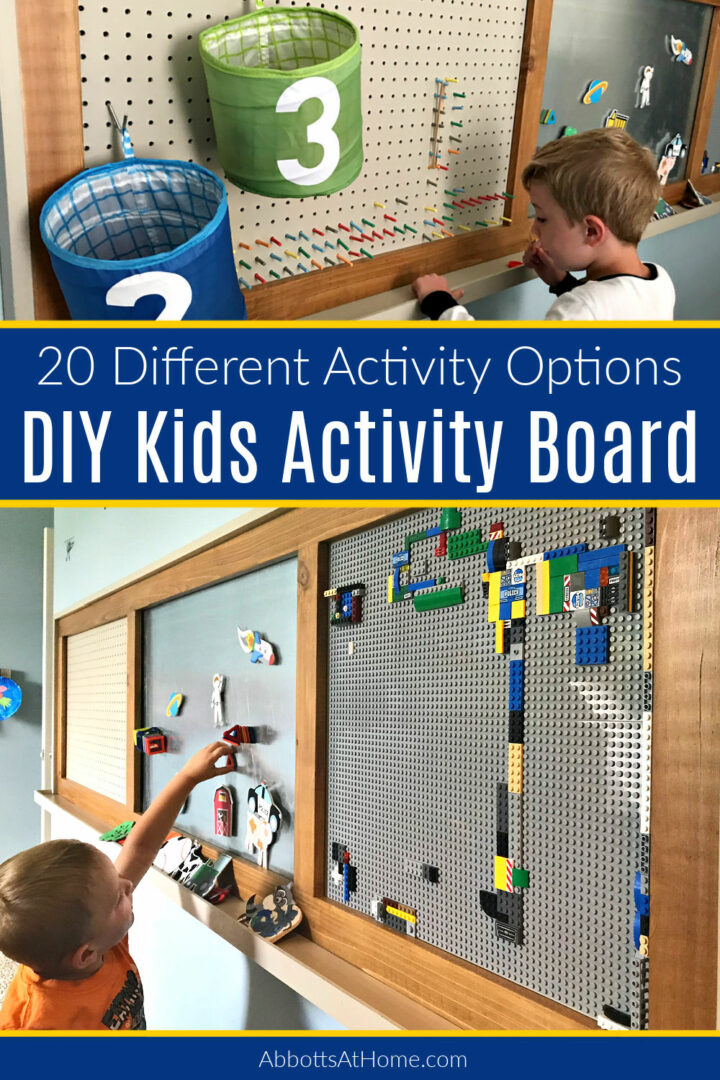 DIY Kids Activity Wall Board & 20 Fun Ways to Use It! - Abbotts At Home