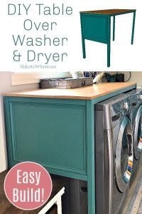 Easy DIY Laundry Table Over Washer and Dryer (Build Steps And Video ...