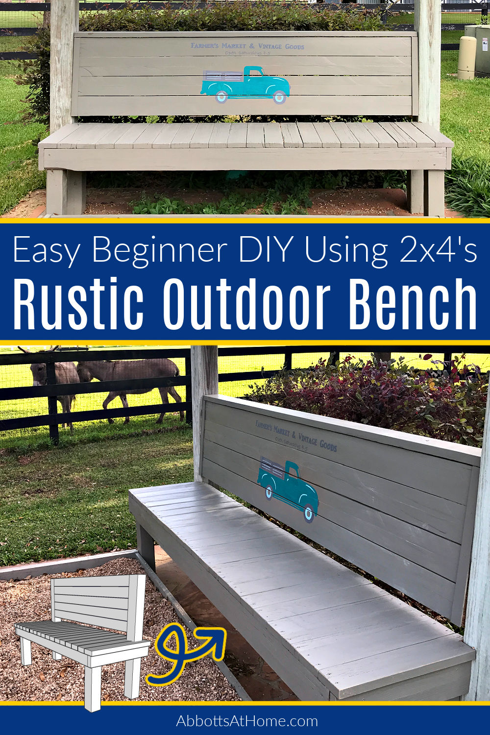 Easy DIY Rustic Outdoor Bench from 2x4's - Abbotts At Home
