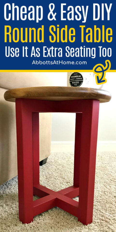 $20 Easy DIY Round Side Table & DIY Round Stool Seating, In 1 Build ...