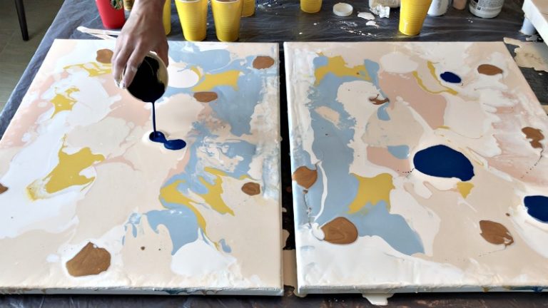 SUPER EASY DIY Acrylic Paint Pouring Wall Art With Steps And Video ...