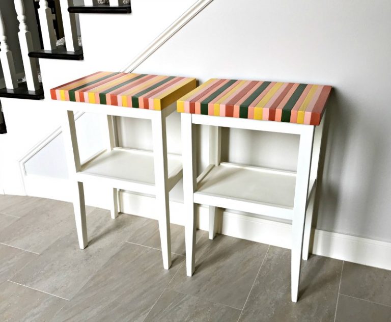 Easy DIY Wood Color Block Table Top, from 2x4's! - Abbotts At Home