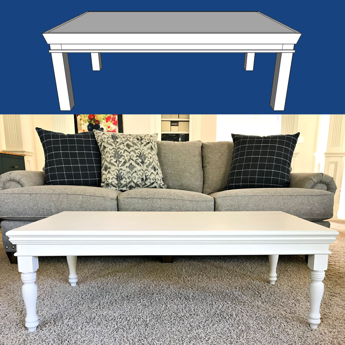 Easy DIY Wood Color Block Table Top, from 2x4's! - Abbotts At Home