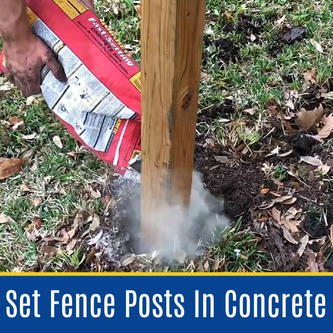 How to Set Wooden Fence Posts in Concrete - Easy Steps & Video ...