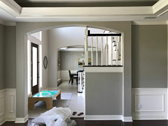 Beautiful Before and After 2 Story Foyer Remodel with Trim Molding ...