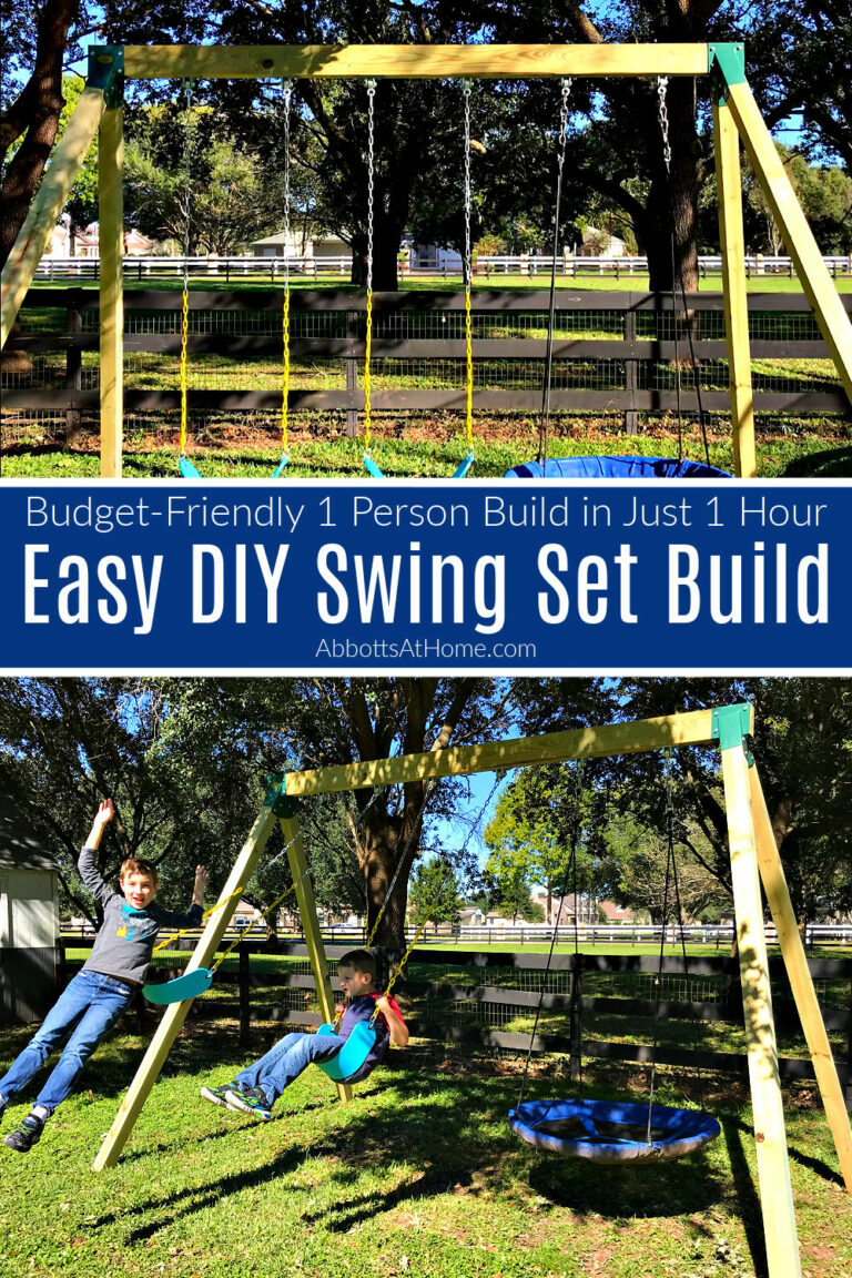 Best DIY Swing Set Frame (Cheap & Easy Build Plans) - Abbotts At Home