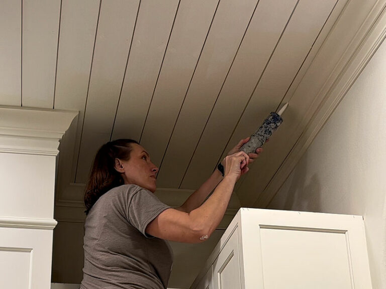 How To Cover A Textured Ceiling With Shiplap (With Easy Steps & Video ...